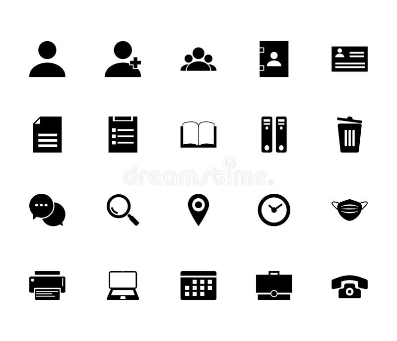 Office Equipment Set Icon Vector Stock Vector - Illustration of device ...