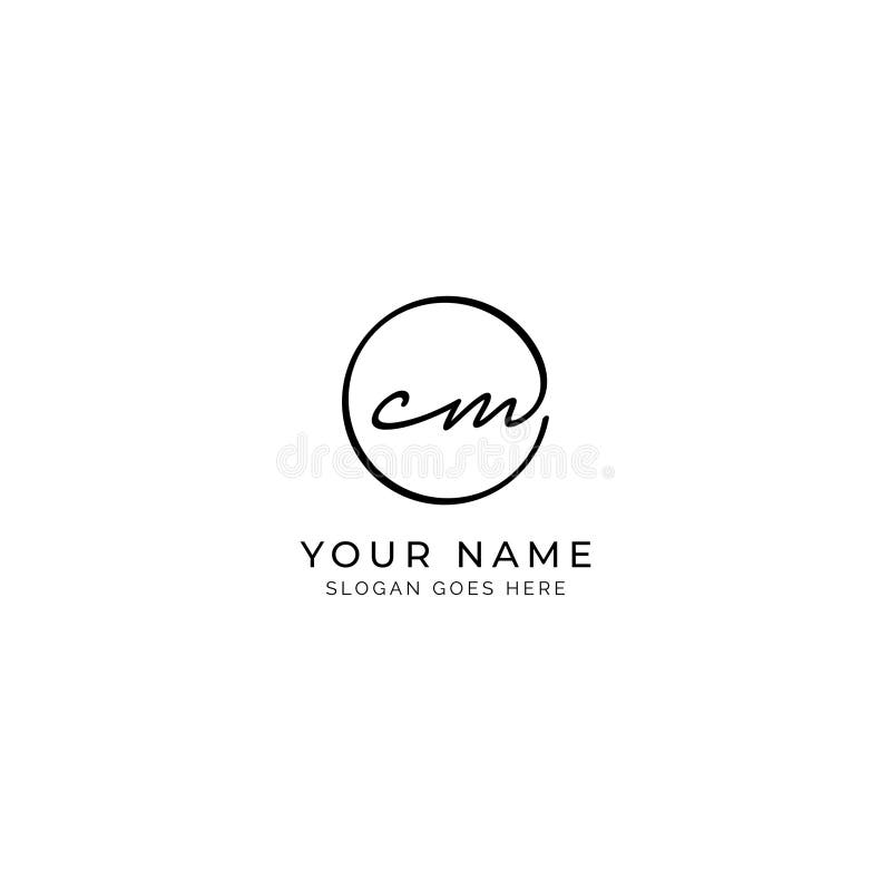 C, M, CM Initial Letter Handwritten and Signature Vector Logo. Business ...