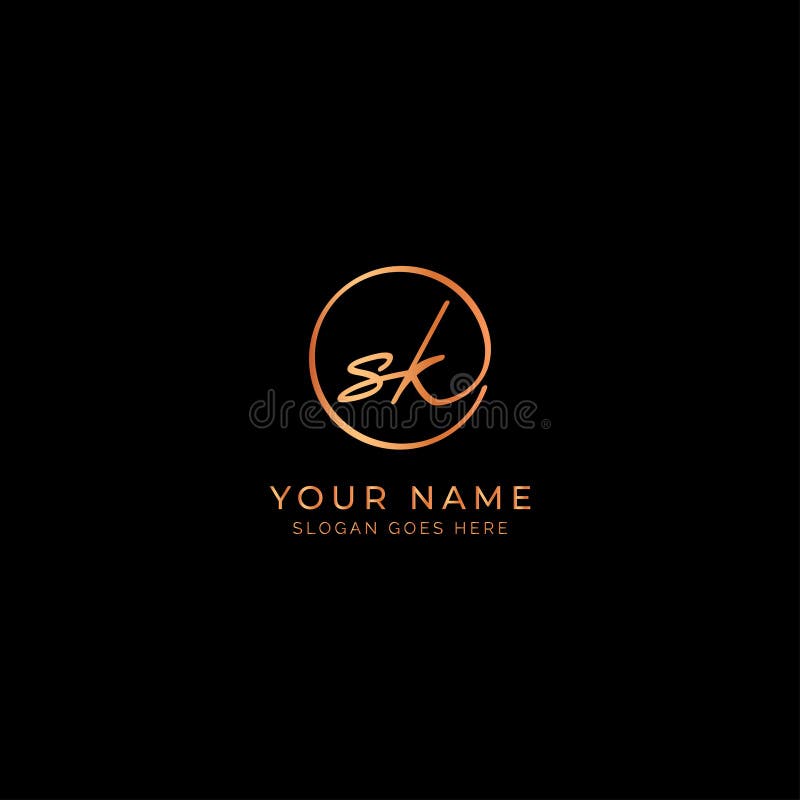 S, K, SK Initial Letter Handwritten and Signature Vector Logo. Business ...