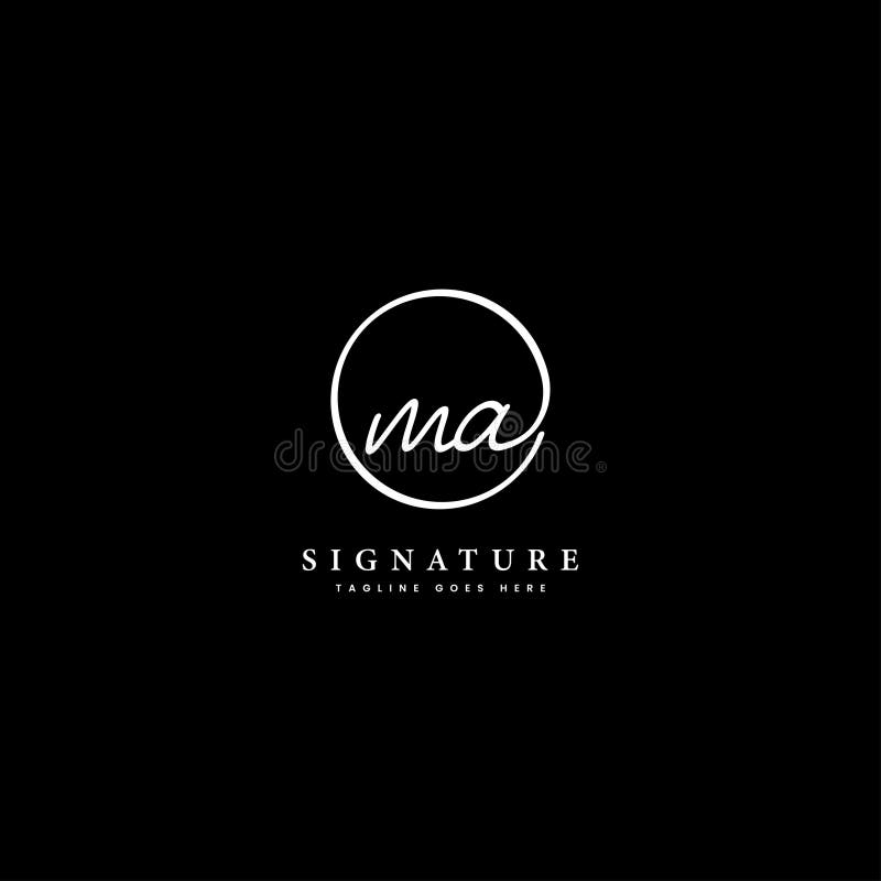 M, a, MA Initial Letter Handwritten and Signature Vector Logo. Business ...