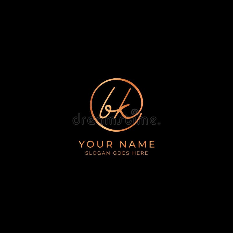 B, K, BK Initial Letter Handwritten and Signature Vector Logo. Business ...