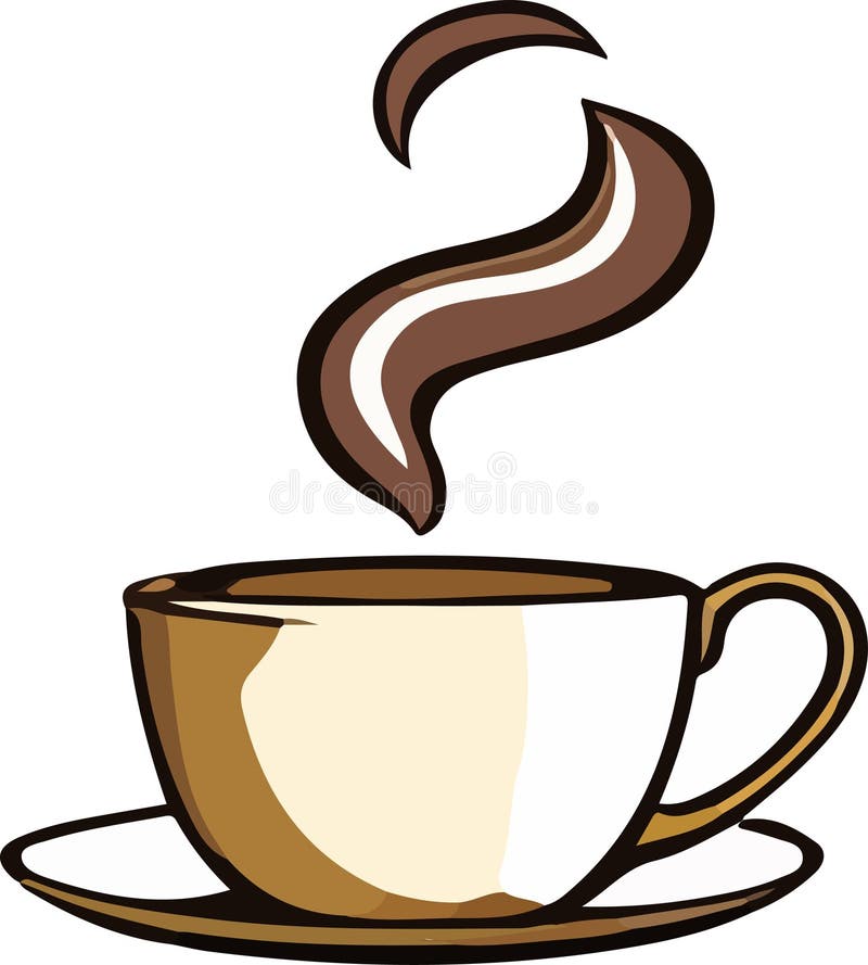 Steaming Cup of Coffee on White Background - Vector Illustration Stock ...