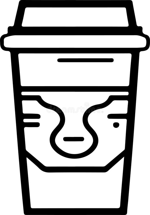 Minimalist Takeaway Coffee Cup Icon on White Background - Vector ...