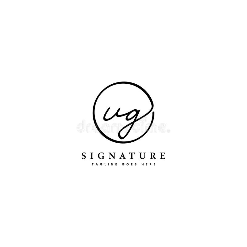 U, G, UG Initial Letter Handwritten and Signature Vector Logo. Business ...