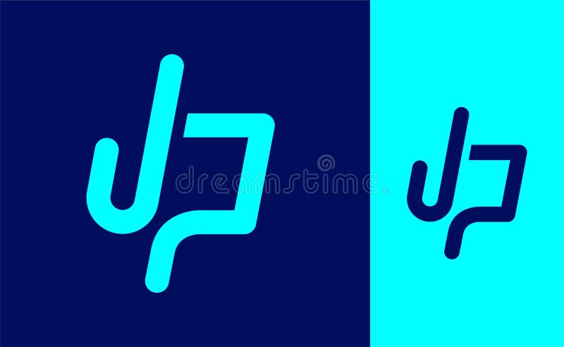 Symbol in the Shape of a Like and Initials JP in Light and Dark Blue ...