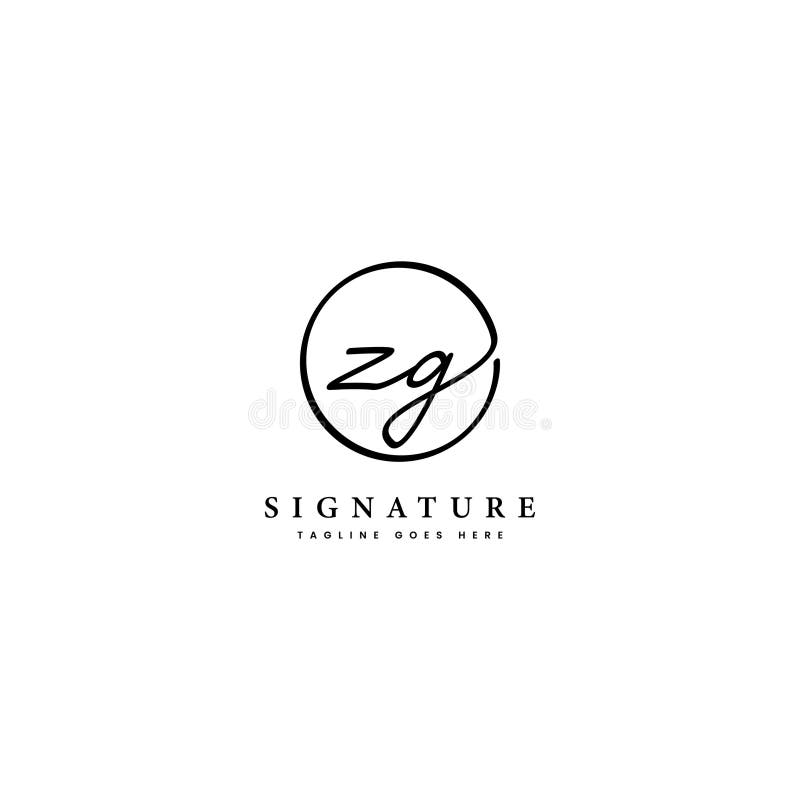 Z, G, ZG Initial Letter Handwritten and Signature Vector Logo. Business ...