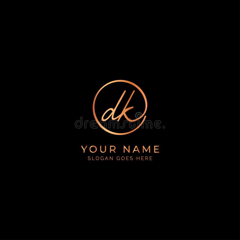 D, K, DK Initial Letter Handwritten and Signature Vector Logo. Business ...