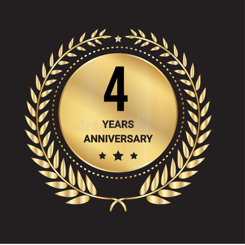 4th Years Anniversary Logo, Icon and Vector Design. 4 Years Anniversary ...