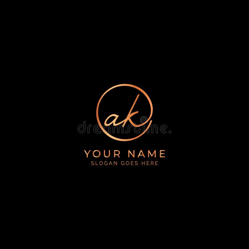 A, K, AK Initial Letter Handwritten and Signature Vector Logo. Business ...
