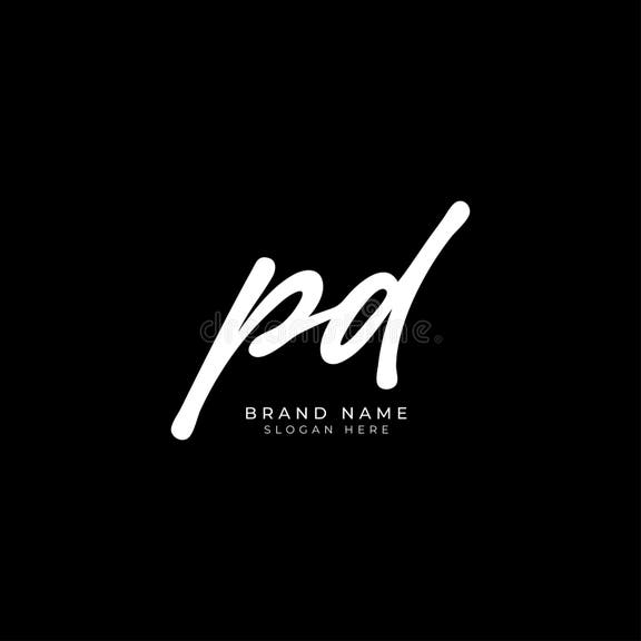 P, D, PD Initial Letter Handwriting and Signature Vector Logo Stock ...