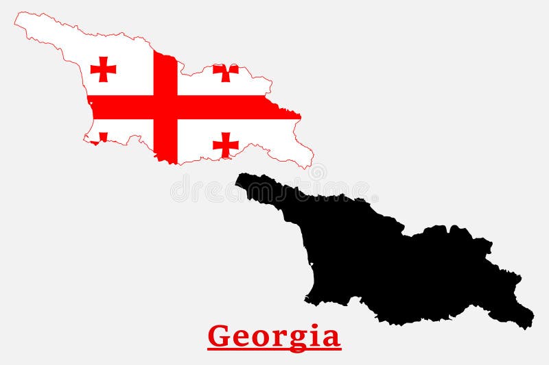 Georgia National Flag Map Design, Georgia Country Flag Inside the Ma ...