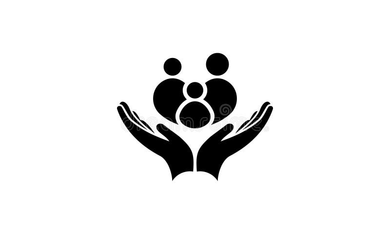 Two Hands Protecting or Giving Aid To Family Vector Icon Stock Vector ...