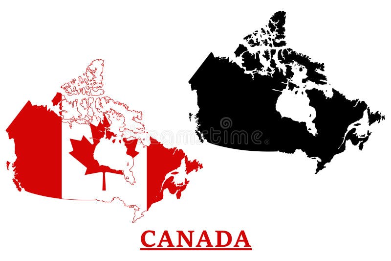 Canada National Flag Map Design, Canada Country Flag Inside the Map ...