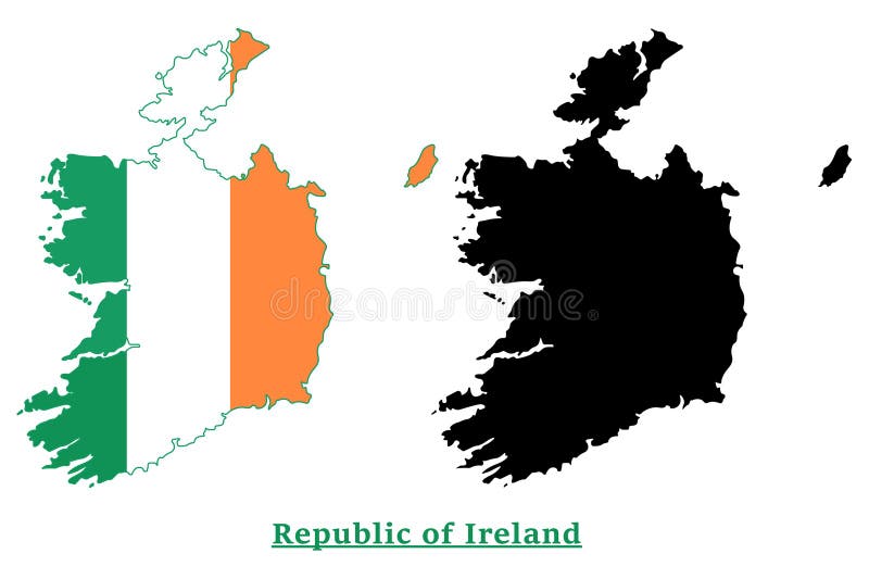 Republic of Ireland National Flag Map Design Stock Vector ...