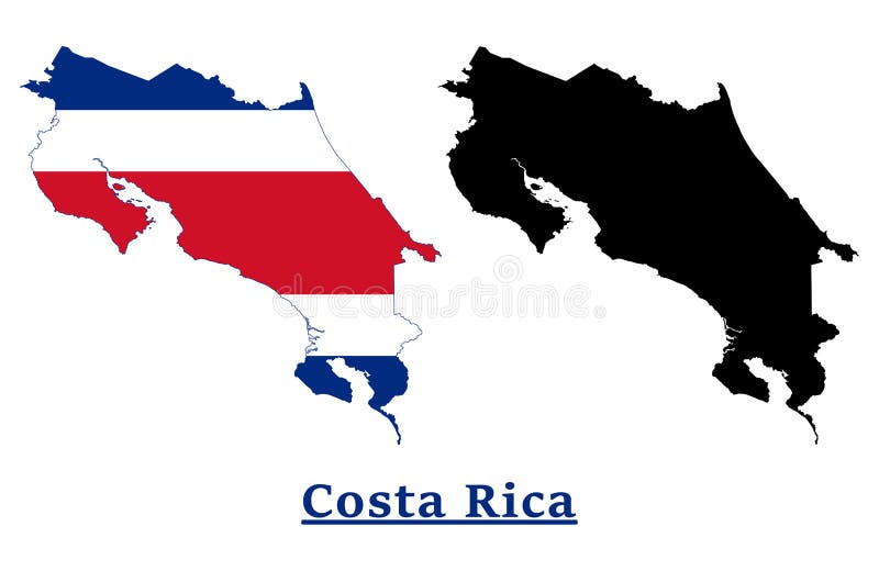 Costa Rica National Flag Map Design Stock Vector - Illustration of ...