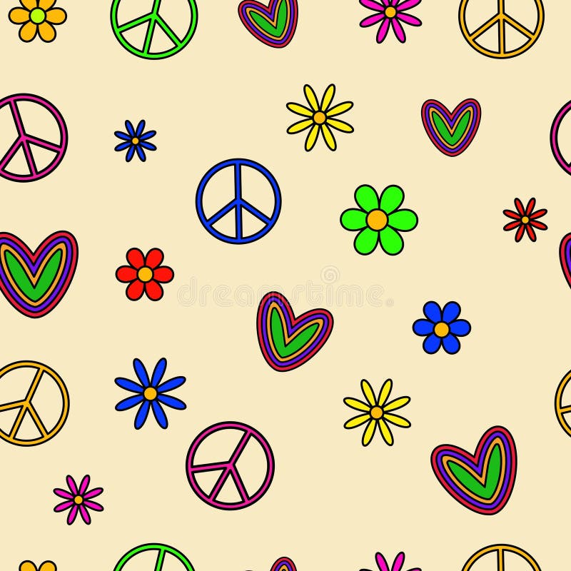 WebHippie Retro Vintage Flowers Seamless Pattern in 70s-80s Style ...