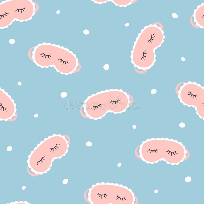 Cute Sleep Mask Seamless Pattern. Good Night or Relaxing Theme ...