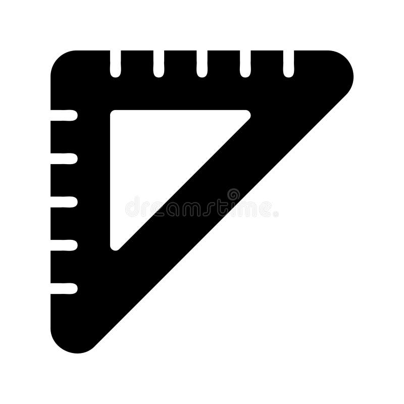 Triangle Ruler Solid Style Icon Stock Vector - Illustration of plastic ...