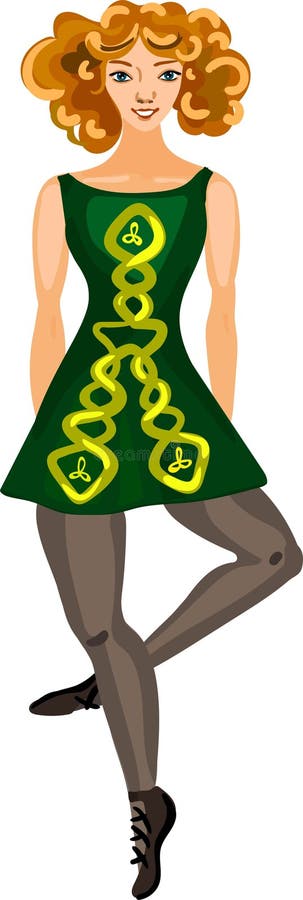 Cartoon Irish Dancer Isolated on White Background Stock Vector ...