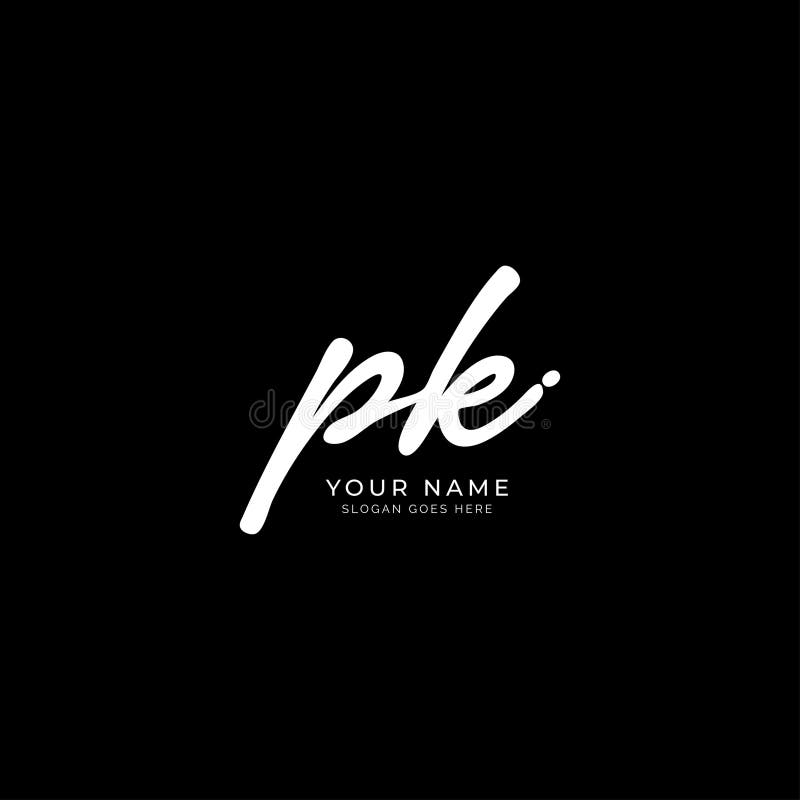 P, K, PK Initial Letter Handwriting and Signature Vector Logo Stock ...