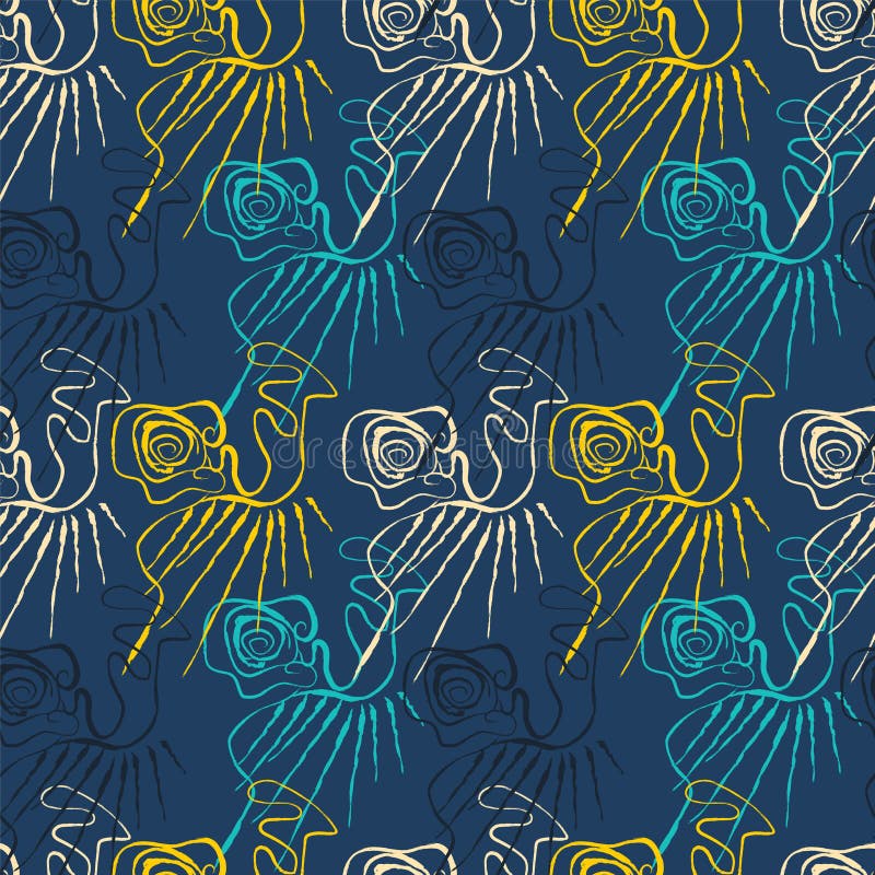 Unique Abstract Seamless Artwork with Psychedelic Colorful Patterns ...