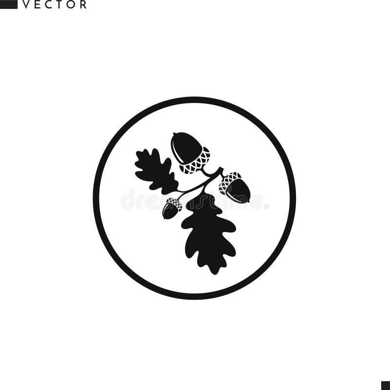 Oak Branch with Acorns. Abstract Emblem Stock Vector - Illustration of ...