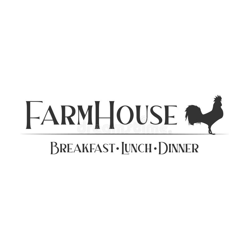 The Farmhouse Breakfast, Lunch, Dinner Logo Design. Stock Illustration ...