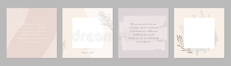 Minimalistic Pastel Social Media Post Layouts with Ripped Torn Paper ...