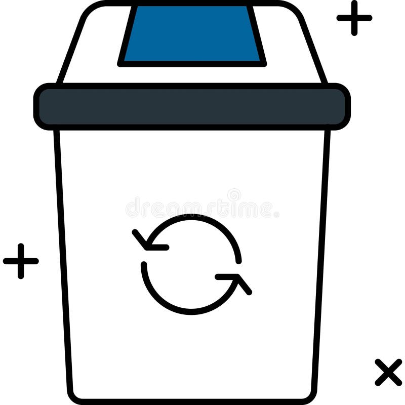 Garbage Recycling Which Can Easily Edit or Modify Stock Illustration ...