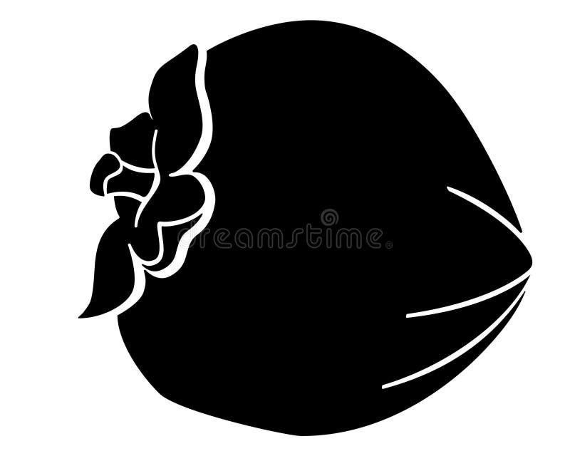 Persimmon, Autumn Exotic Fruit - Vector Silhouette Picture for Logo or ...