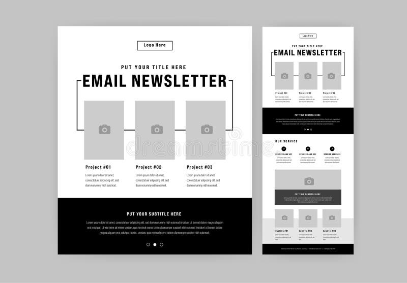Email Newsletter Layout or Email Newsletter Layout Design Stock Vector ...