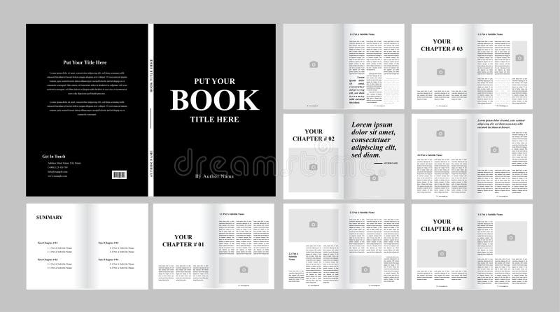 Book Layout Black Andsss White and Ebook Layout Design Stock Vector ...