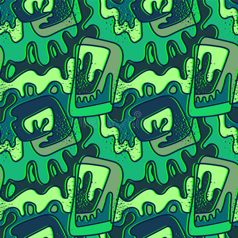 Seamless Urban Pattern with Wave Shapes with Dots and Lines Stock ...