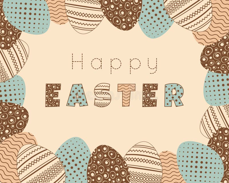 Happy Easter Creative Banner with Easter Eggs and Decorative Font ...