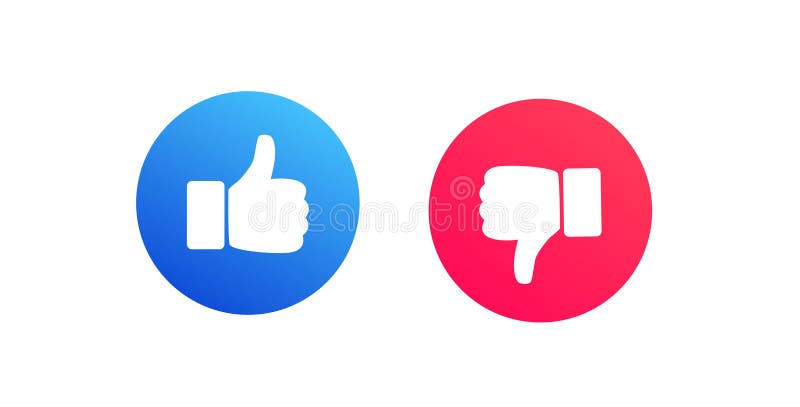 Like and Dislike. Thumbs Up and Thumbs Down Stock Vector - Illustration ...