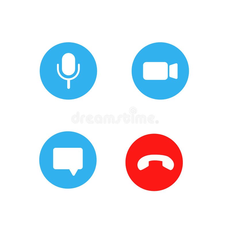Mic, Camera, Chat, Call Icon. Speaker, Mic and Video Camera Icons ...