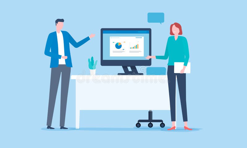 Business People Team Meeting on Monitor for Business Finance Investment ...