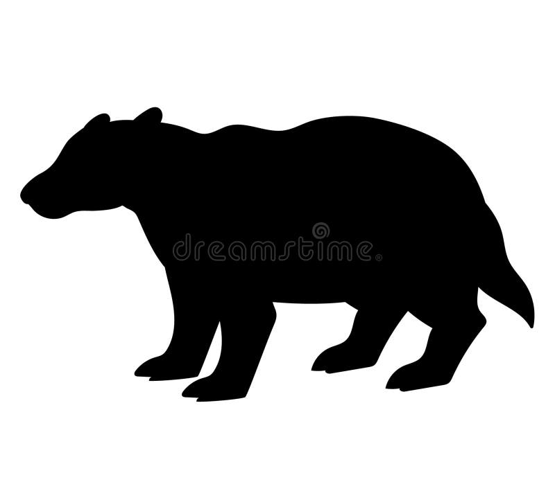 Badger Vector Silhouette Black Stock Vector - Illustration of standing ...