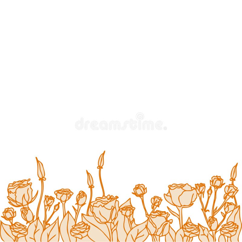 Flower Frame (bottom only). Below are Plain Orange Roses Stock Vector ...