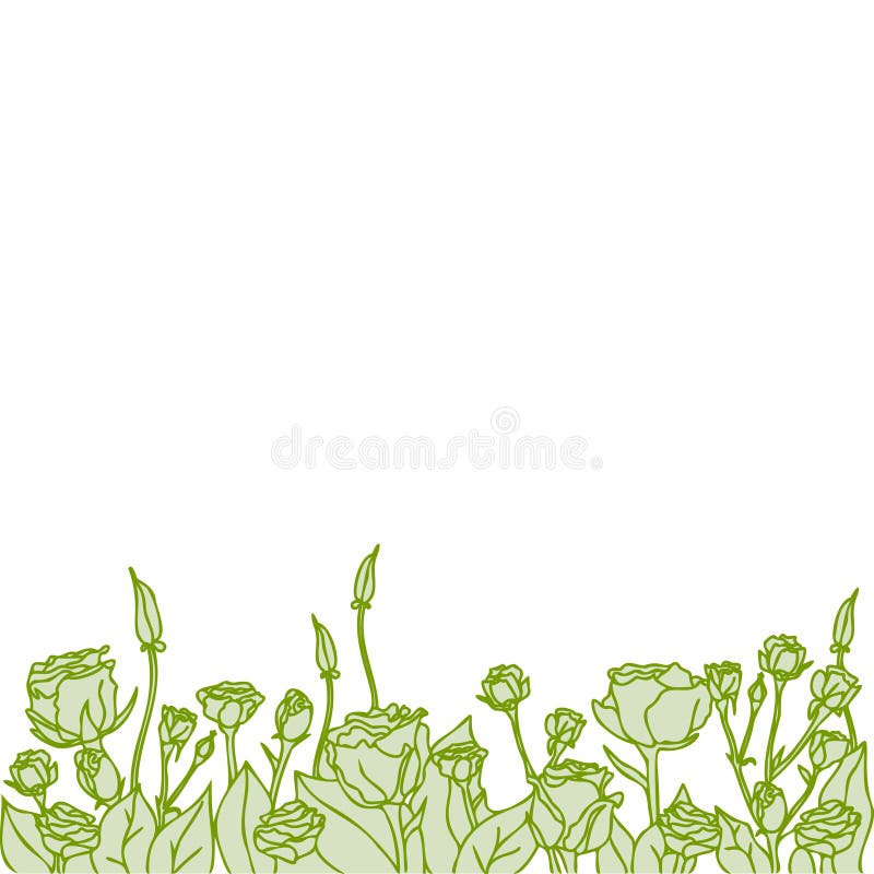 Flower Frame (bottom only). Below are Plain Green Roses Stock Vector ...