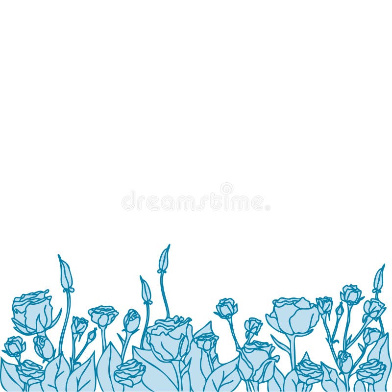 Flower Frame (bottom only). Below are Plain Blue Roses Stock Vector ...