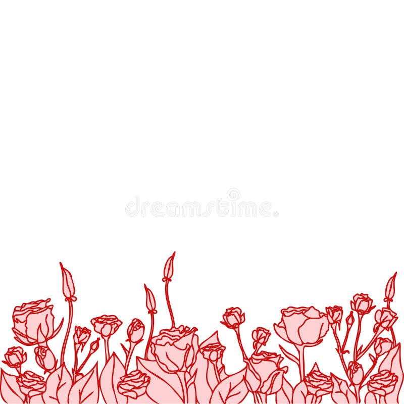 Flower Frame (bottom only). Below are Plain Red Roses Stock Vector ...