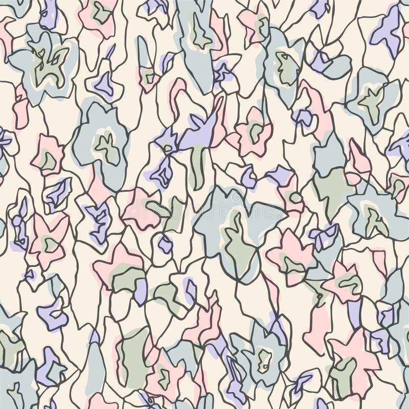 Vector Doodle Flower Drawing Illustration Seamless Repeat Pattern Stock ...