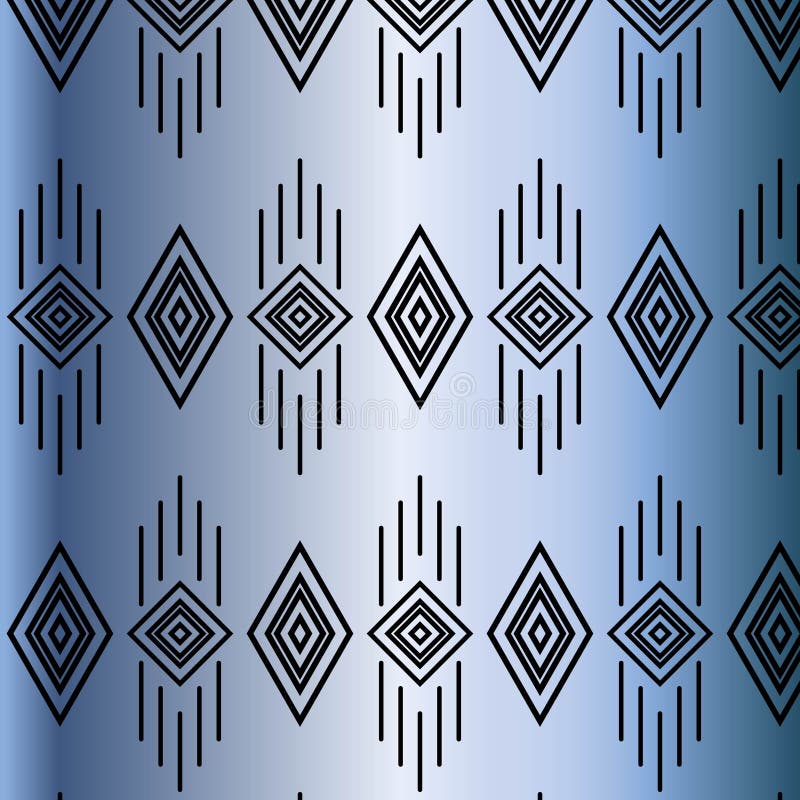 Seamless Abstract Geometric Pattern in Black and Blue Steel Colors ...