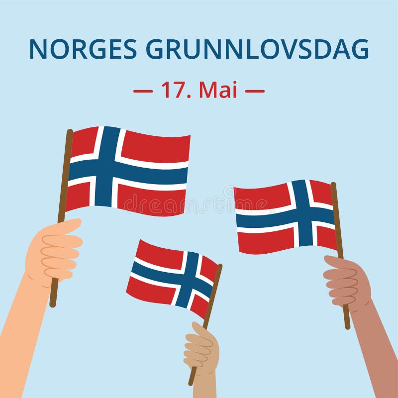 Norway Constitution Day (Norges Grunnlovsdag) Banner. National Holiday 17 May Stock Vector ...