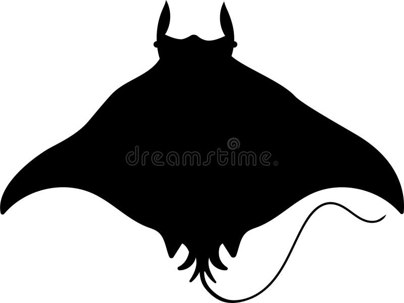 Manta Ray Vector Silhouette Black Stock Vector - Illustration of logo ...
