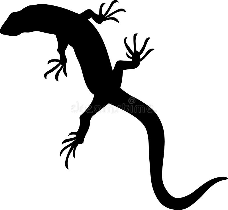 Lizard Vector Silhouette Black Stock Vector - Illustration of isolated ...