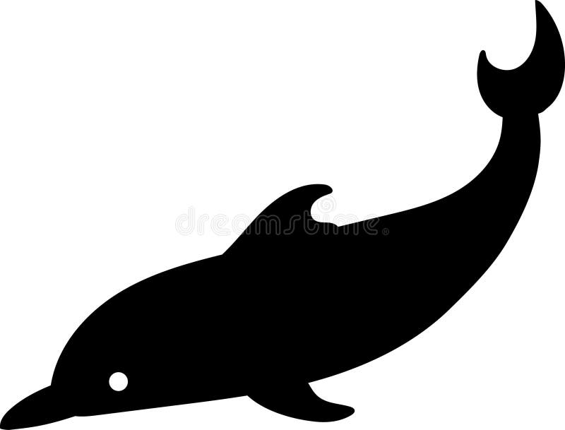 Dolphin Vector Silhouette Black Stock Vector - Illustration of wild ...