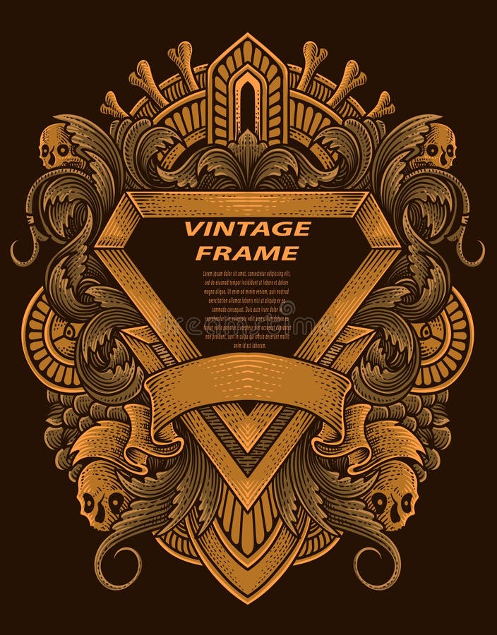 Isolated Frames in Baroque Antique Style Stock Vector - Illustration of ...