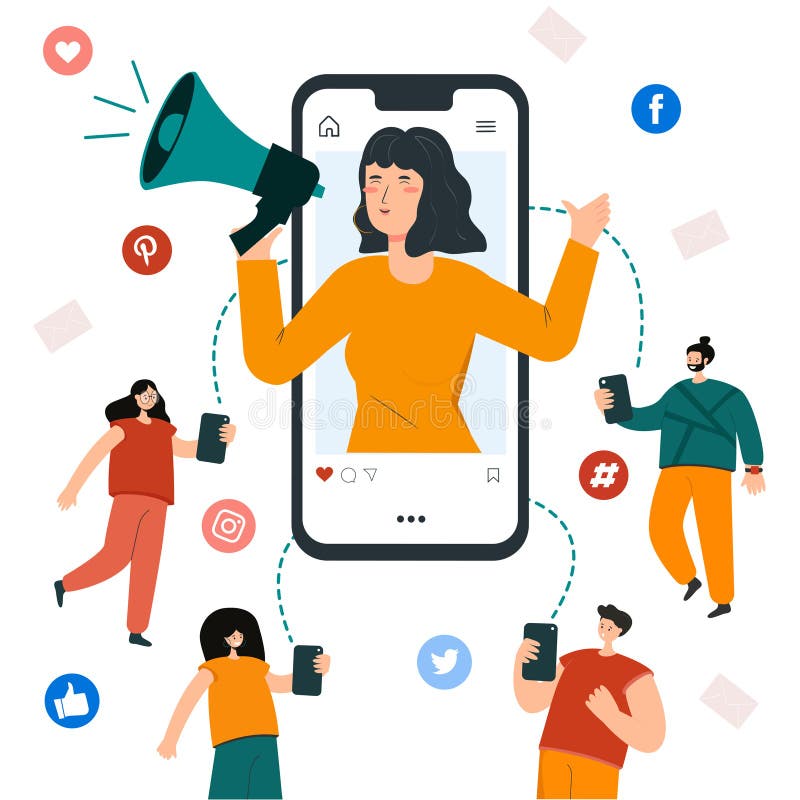 Influencer Marketing Vector Stock Vector - Illustration of cartoon ...